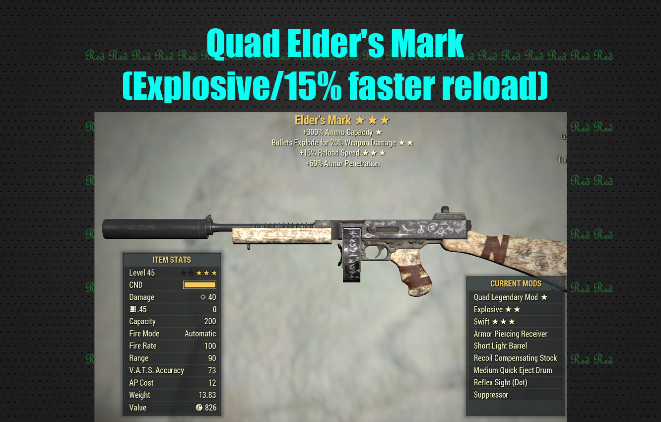 Buy Quad Elder's Mark (Explosive/1 in FALLOUT 76 Items - Offer #251746279