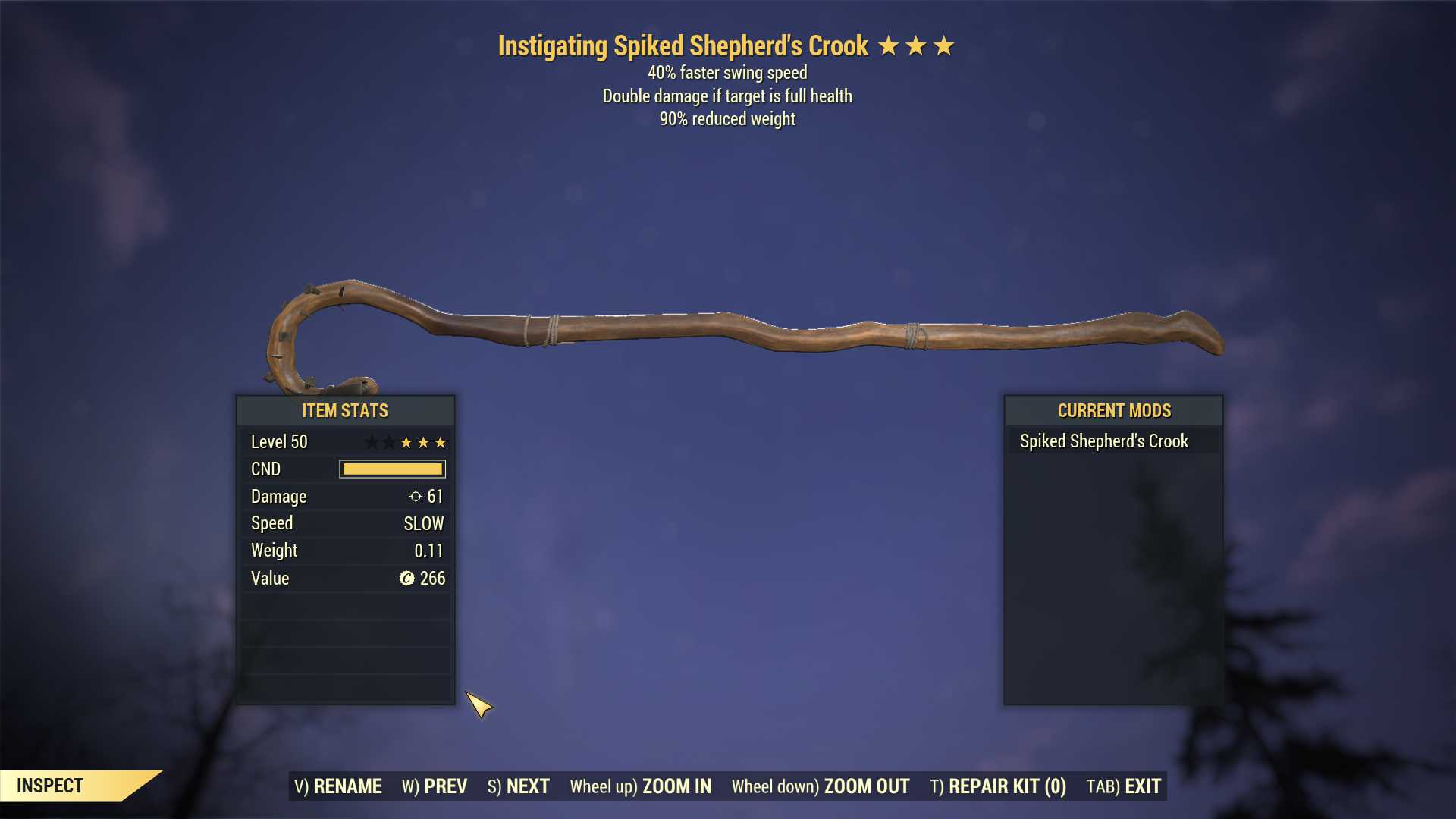 Buy Instigating Shepherd's Crook ( in FALLOUT 76 Items - Offer #2328641790
