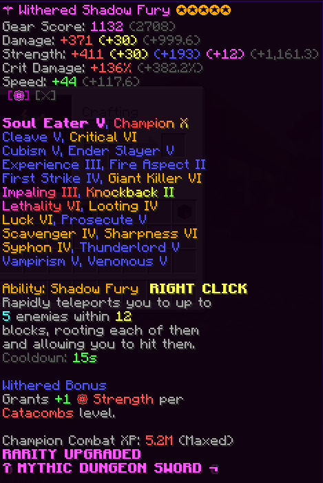 Buy NECRON'S SET & MAXED SHADOW FU in MINECRAFT: HYPIXEL Items - Offer ...