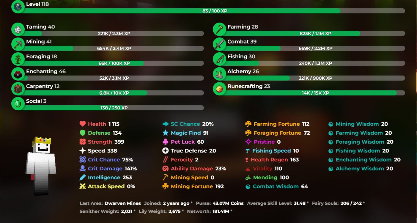 Buy [MVP+] - 118lvl SB,180m NW,HOT in MINECRAFT: HYPIXEL Accounts ...