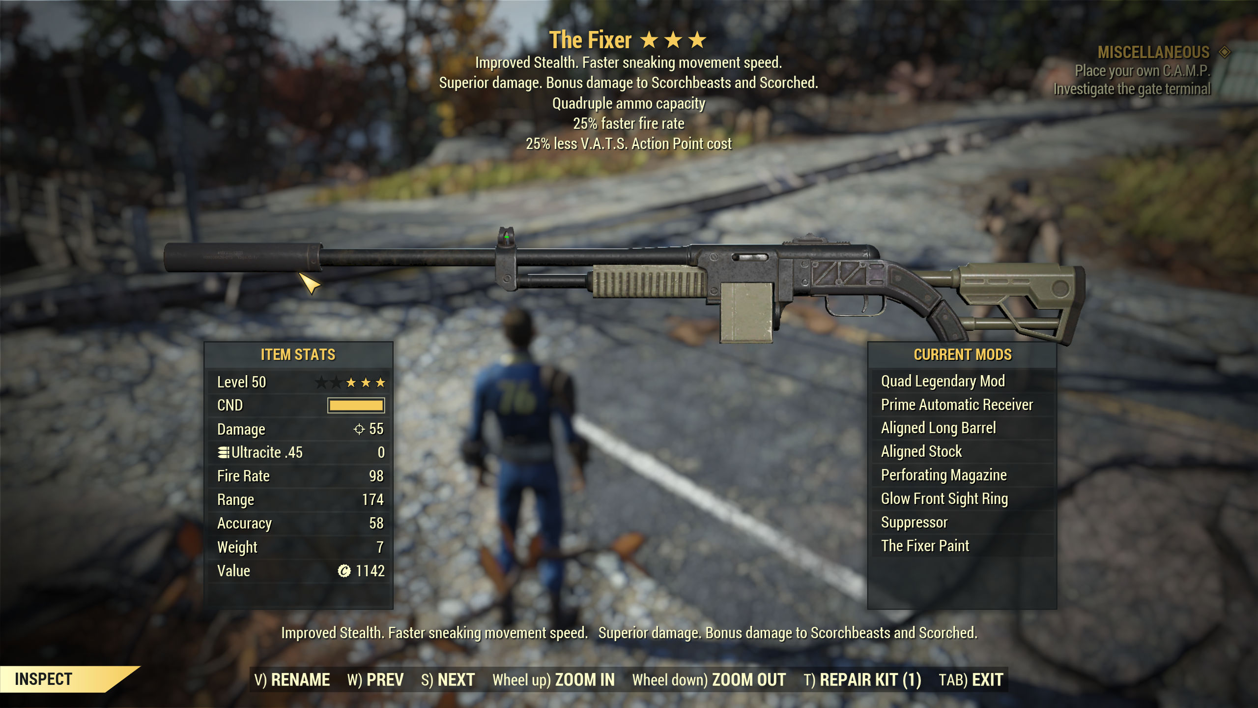 Buy Quad The Fixer [25% faster fir in FALLOUT 76 Items - Offer #257578520
