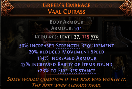 Buy GREED'S EMBRACE UNIQUE CHEST % in PATH OF EXILE 2 Items - Offer ...