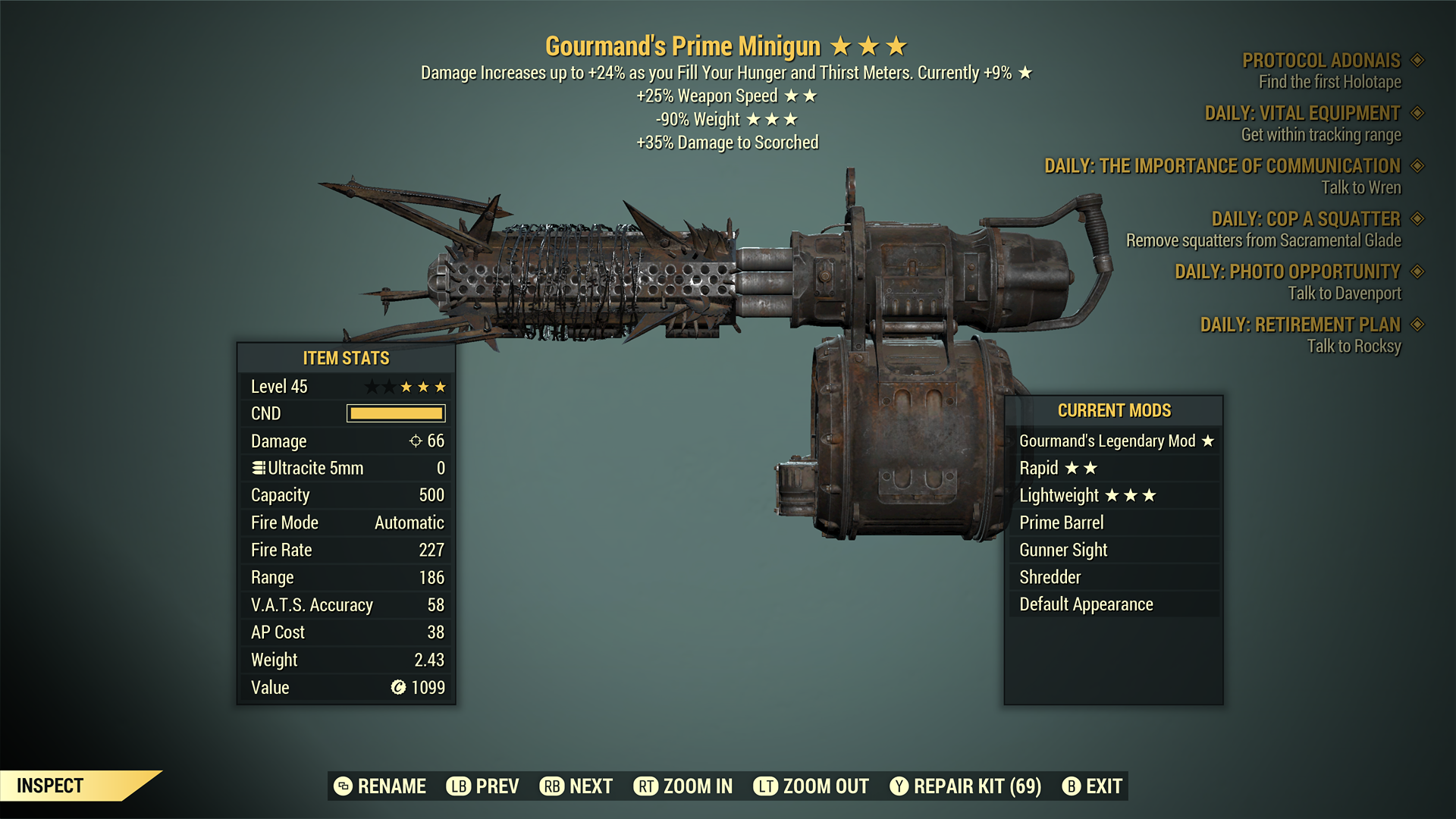 Buy [XBOX] Gourmand's Minigun (+25 in FALLOUT 76 Items - Offer #256256607
