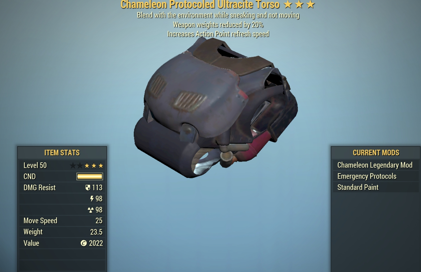 Buy Ultracite Chameleon [Full SeT] in FALLOUT 76 Items - Offer #2518299708