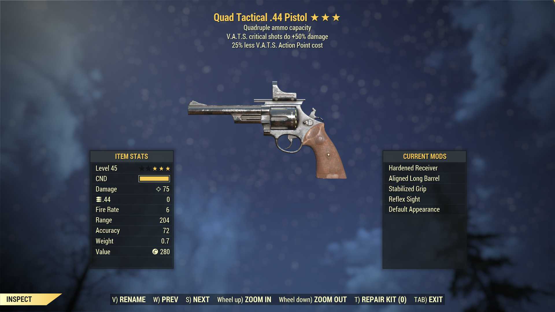 Buy Quad .44 Pistol (+50% critical in FALLOUT 76 Items - Offer #2420134838