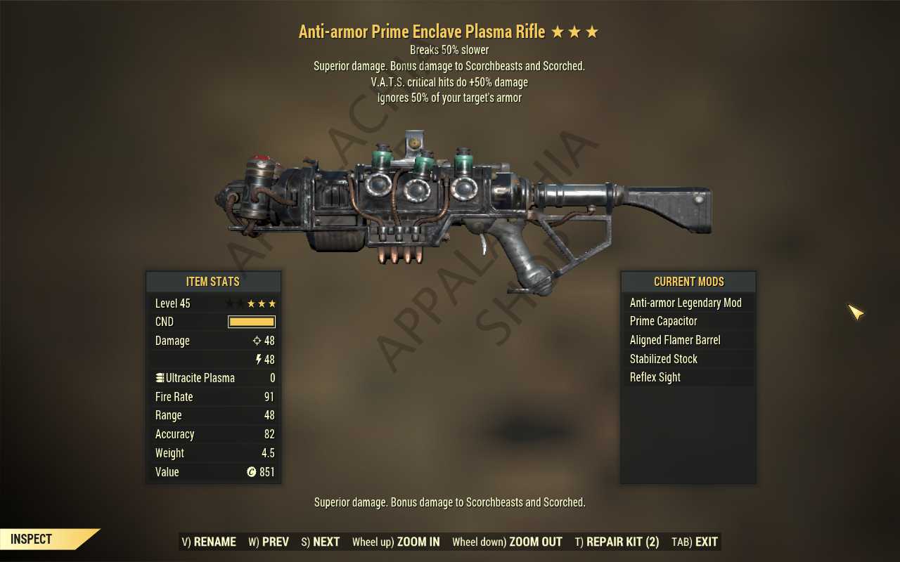 Buy Anti-Armor Enclave Plasma rifl in FALLOUT 76 Items - Offer #2529480504