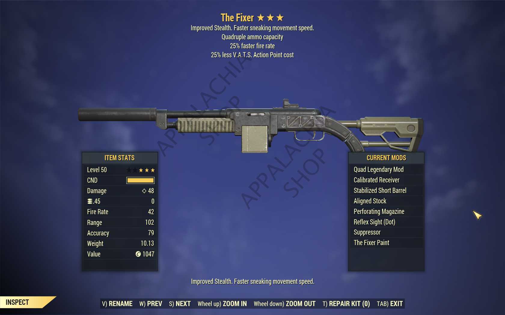 Buy Quad The Fixer (25% faster fir in FALLOUT 76 Items - Offer #2535036690