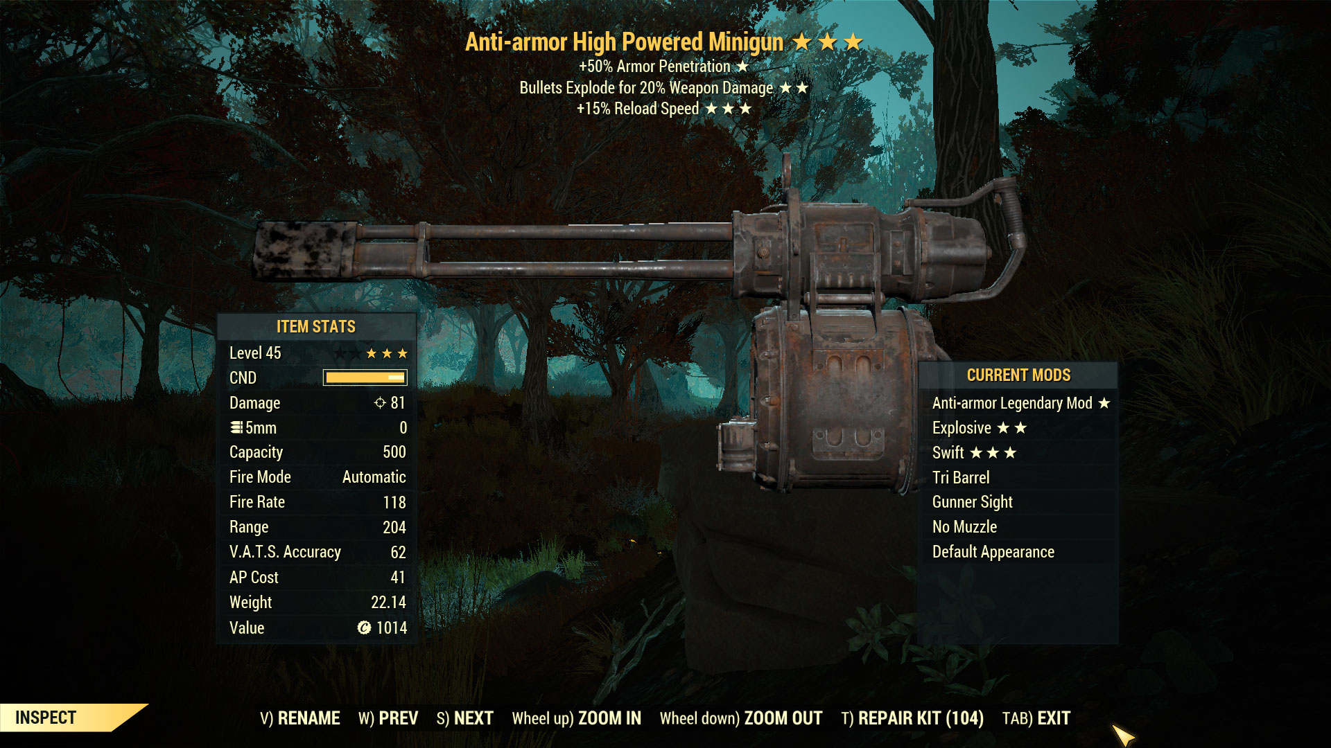 Buy Anti-armor Explosive Minigun ( in FALLOUT 76 Items - Offer #253256731