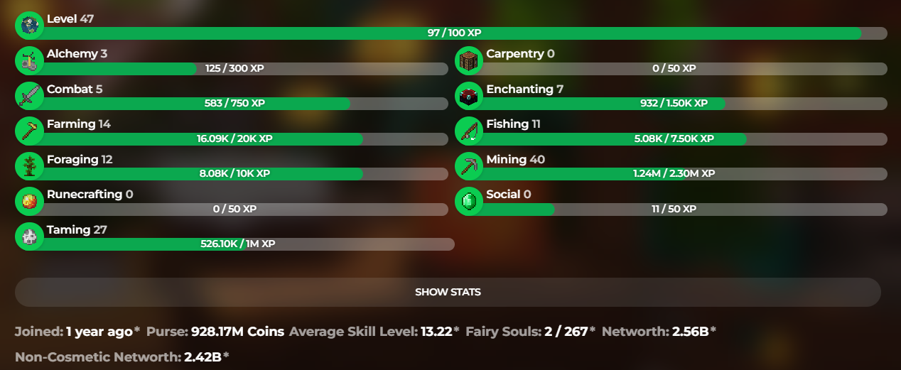 Buy 47 LVL SB, 2.5B NETWORTH in MINECRAFT: HYPIXEL Accounts - Offer ...