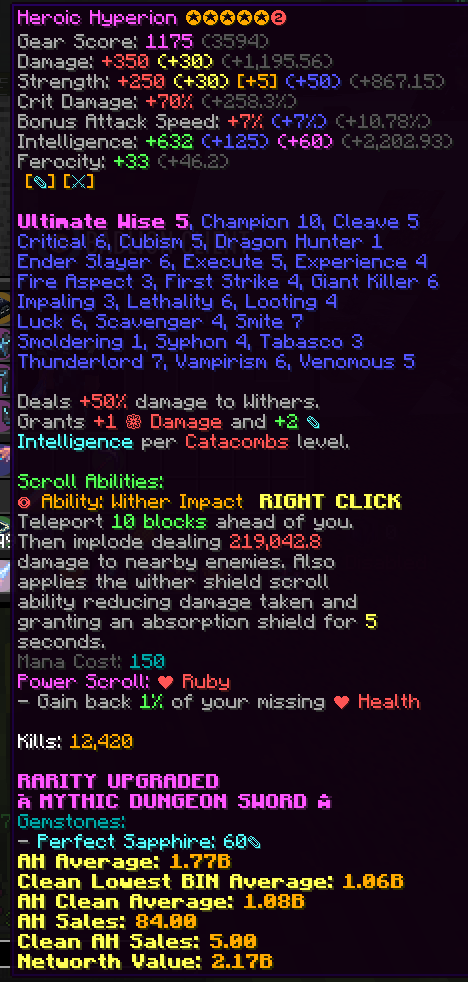 Buy Hyperion 7 star maxed all scro in MINECRAFT: HYPIXEL Items - Offer ...