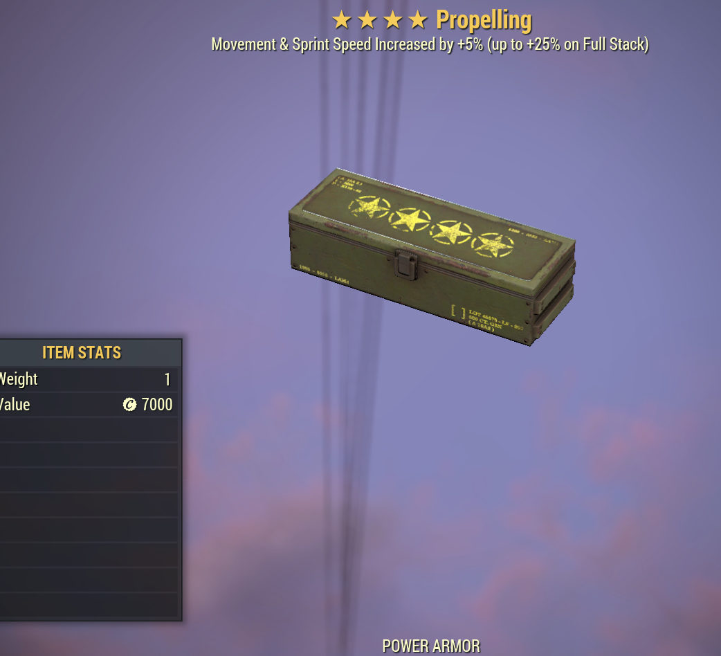 Buy Propelling [4 Star Mod Box] in FALLOUT 76 Items - Offer #2518677909