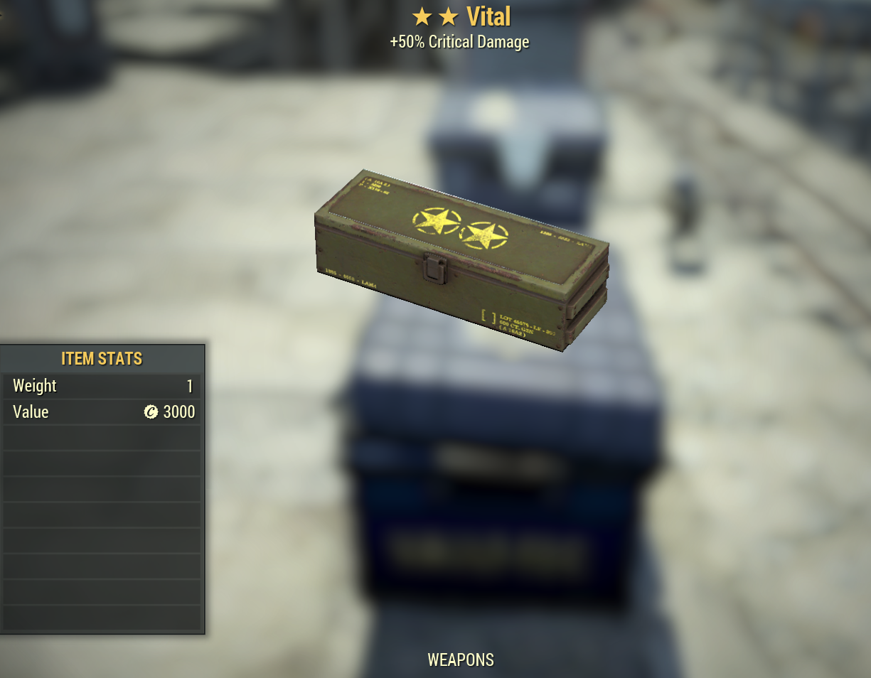 Buy Vital [Legendary 2 Star Mod Bo in FALLOUT 76 Items - Offer #261748646