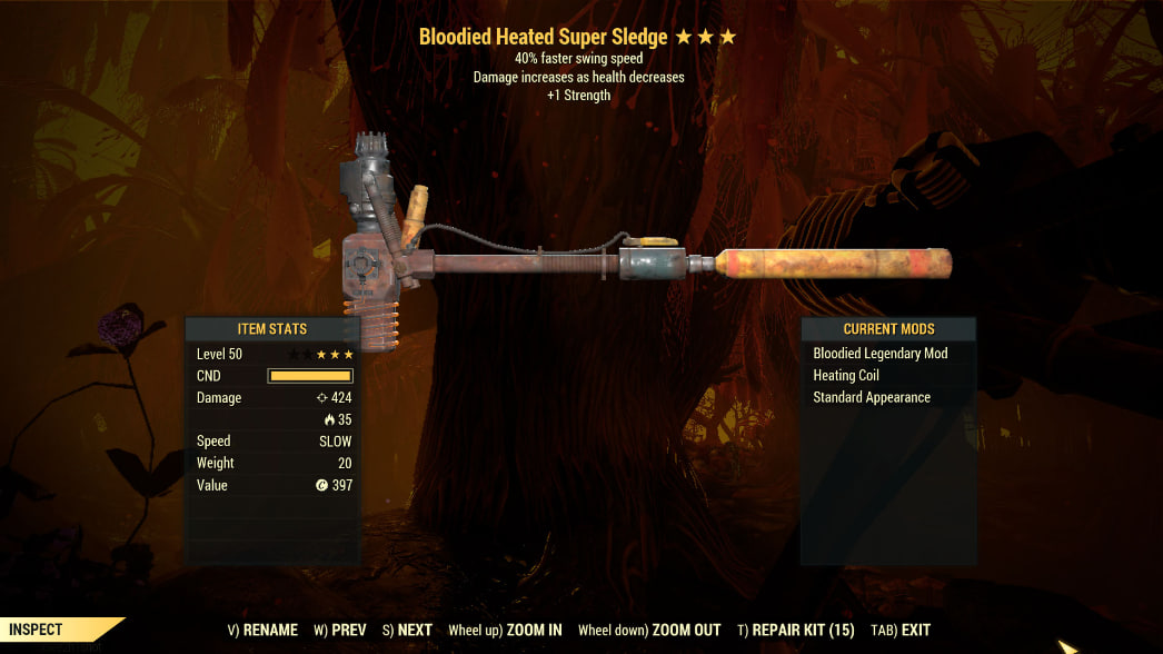 Buy Bloodied Super Sledge (40% fas in FALLOUT 76 Items - Offer #2422642920
