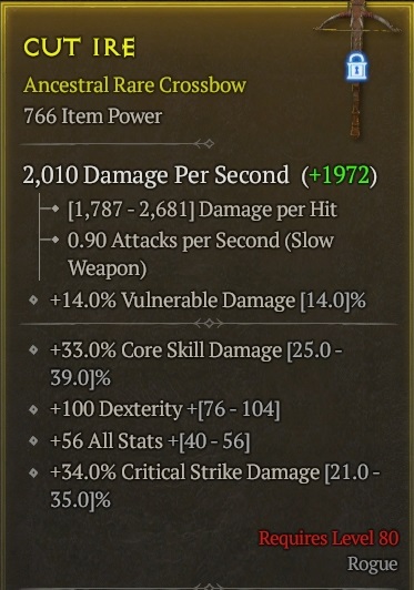 Buy Rogue GG End Game Crossbow 34/ in DIABLO 4 Items - Offer #2322286741