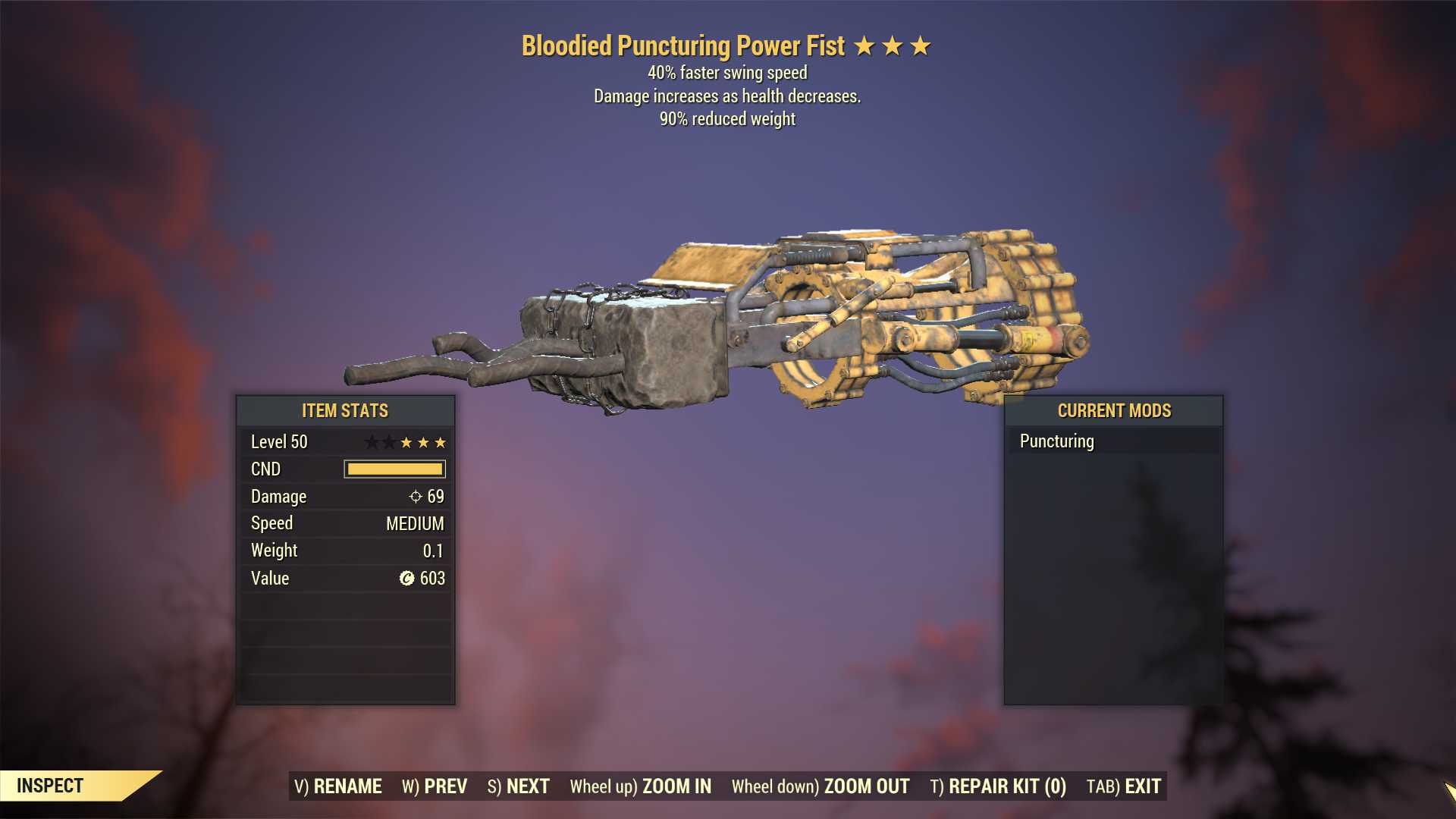 Buy Bloodied Power Fist (40% Faste in FALLOUT 76 Items - Offer #2532482234