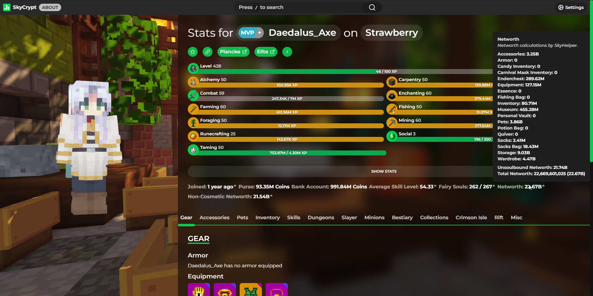 Buy ️ MVP+ RANK | NETWORTH 22 in MINECRAFT: HYPIXEL Accounts - Offer ...