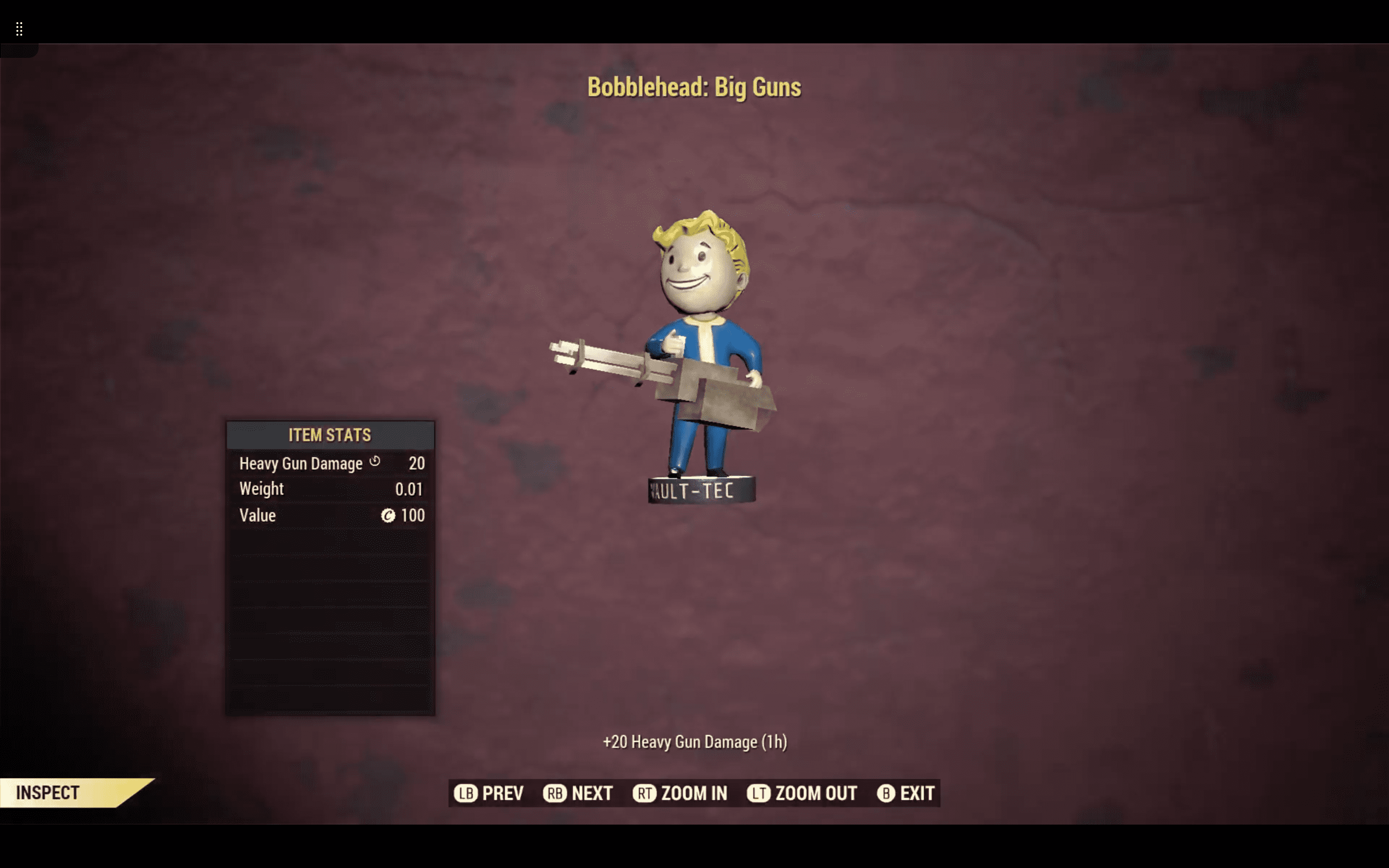 Buy Xbox - Bobblehead: Big Guns (x in FALLOUT 76 Items - Offer #259769191