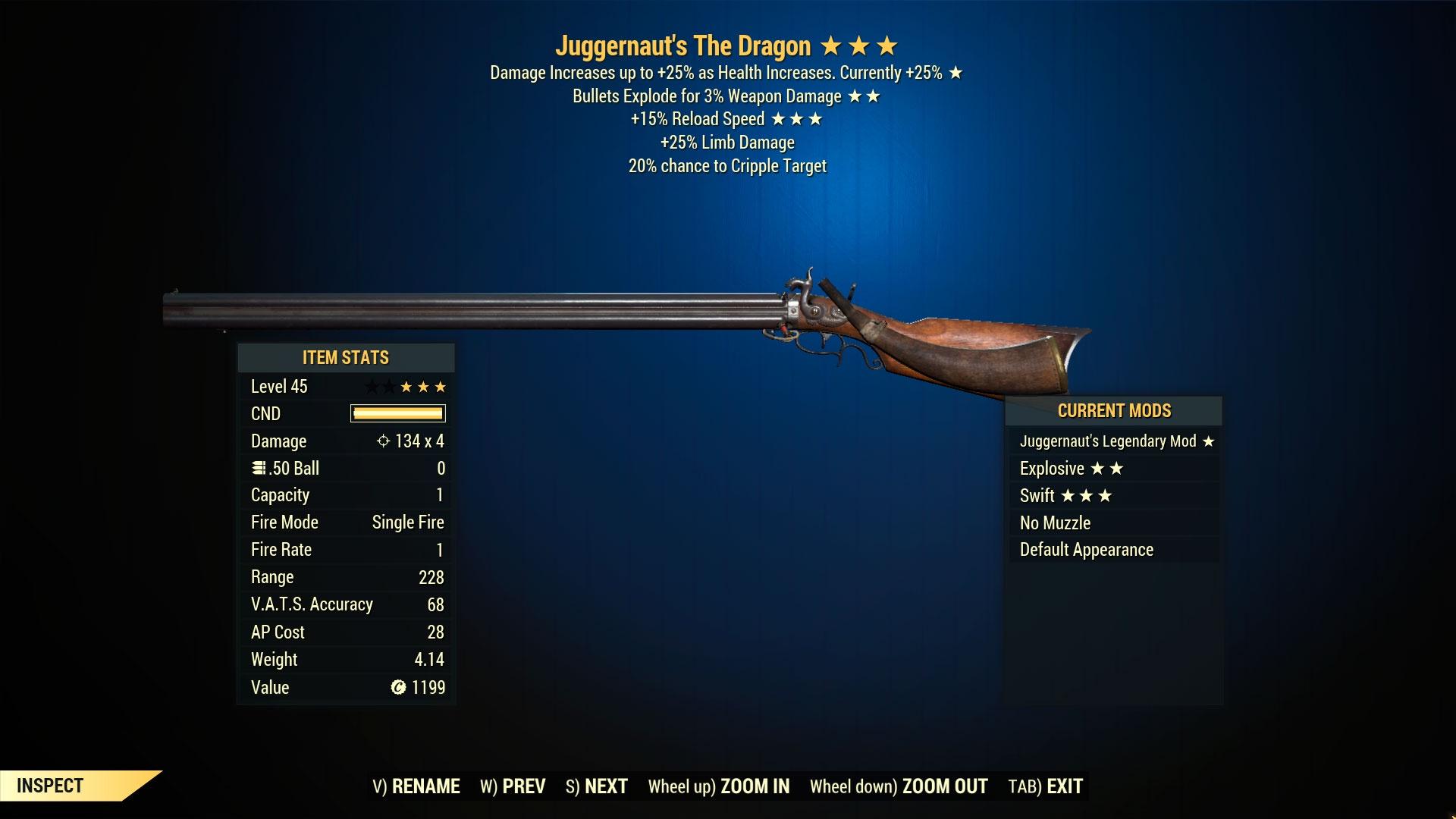 Buy Juggernaut's Explosive The Dra in FALLOUT 76 Items - Offer #2515851276