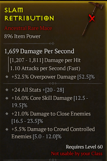 Buy ANCESTRAL MACE 896 ITEM POWER in DIABLO 4 Items - Offer #2329912445