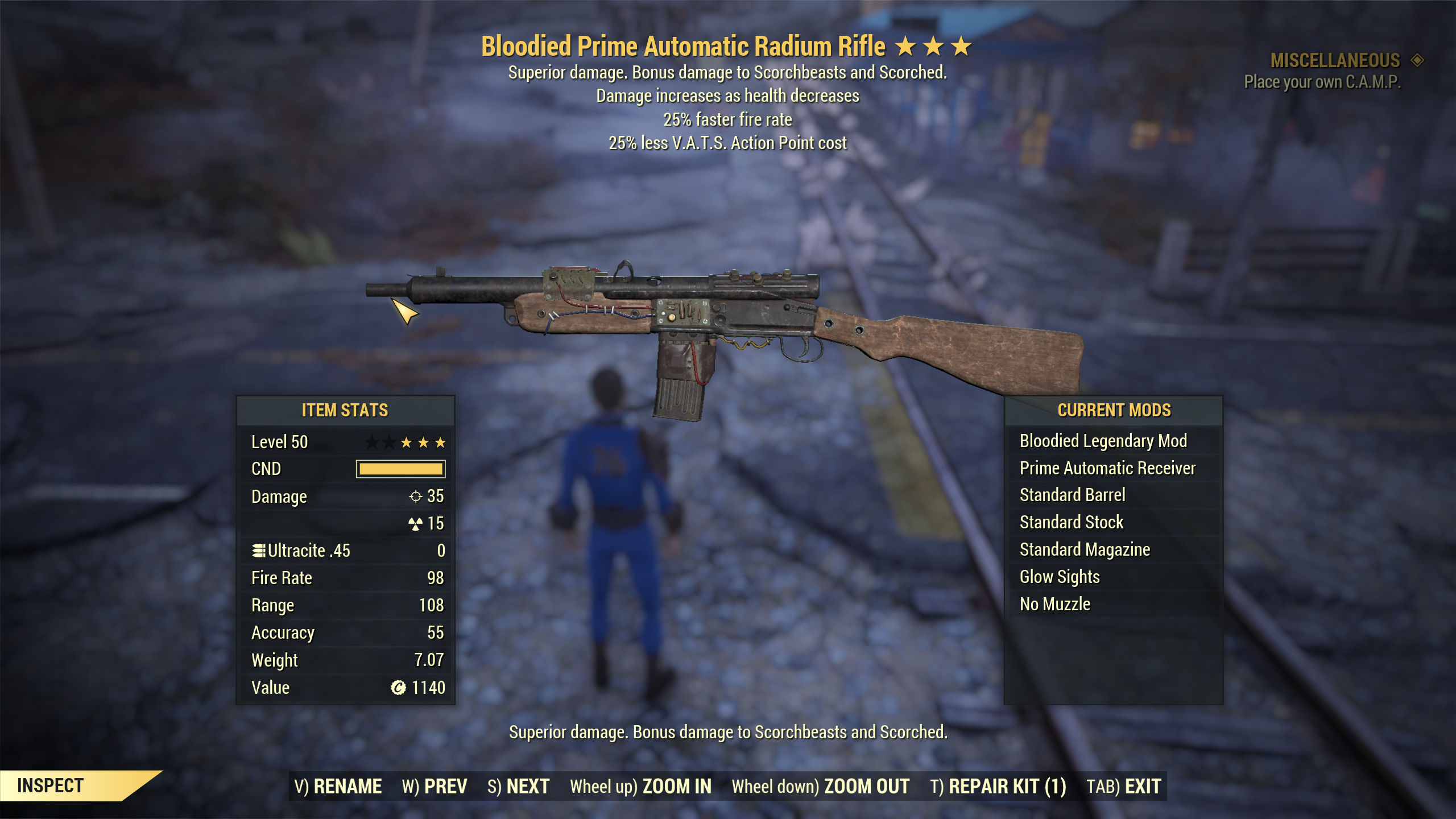 Buy Bloodied Radium Rifle [25% fas in FALLOUT 76 Items - Offer #253288490