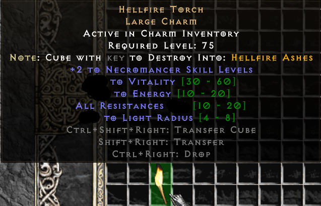 Buy Necromancer Hellfire Torch Nec in PROJECT DIABLO 2 Items - Offer ...