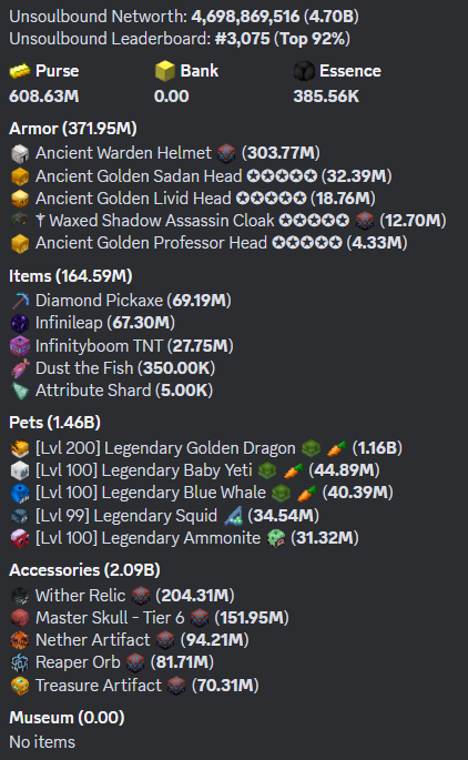 Buy 12.6B NETWORTH HYPIXEL SKYBLOC in MINECRAFT: HYPIXEL Accounts ...