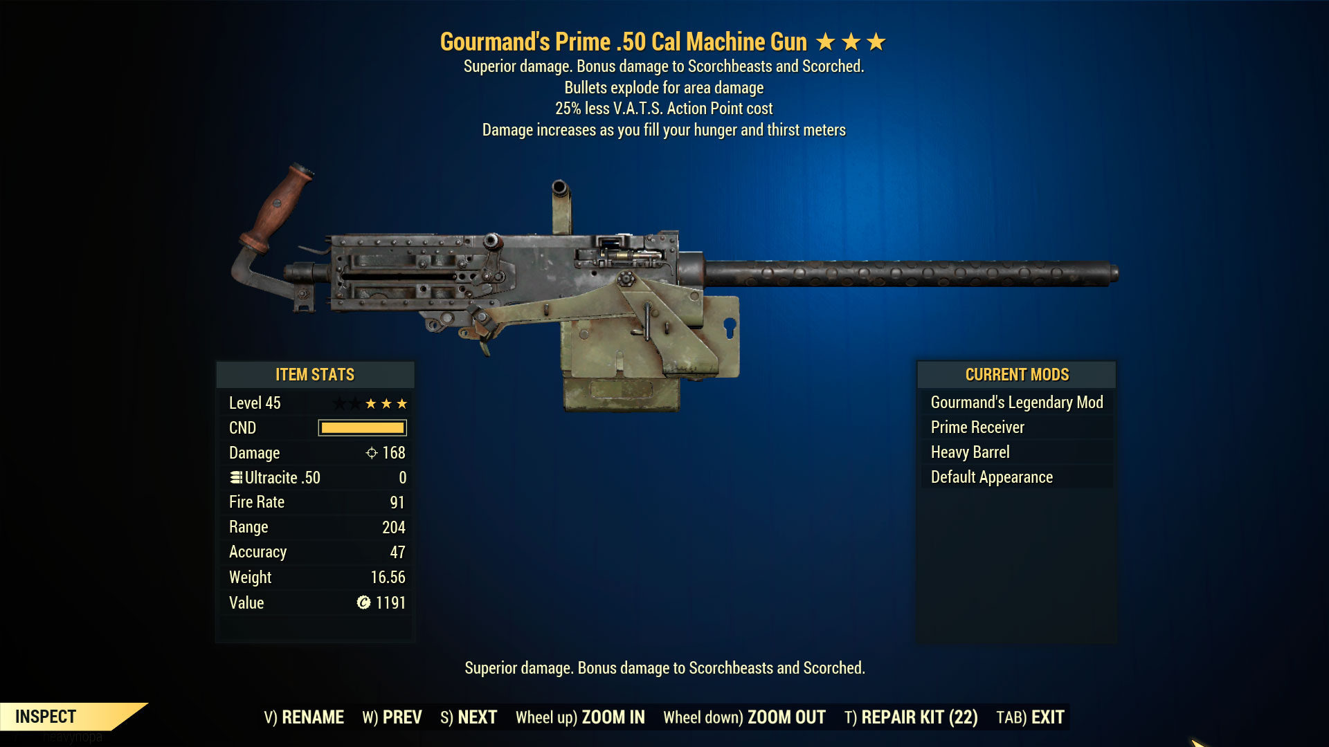Buy Gourmand's Explosive 50 Cal Ma in FALLOUT 76 Items - Offer #255568366