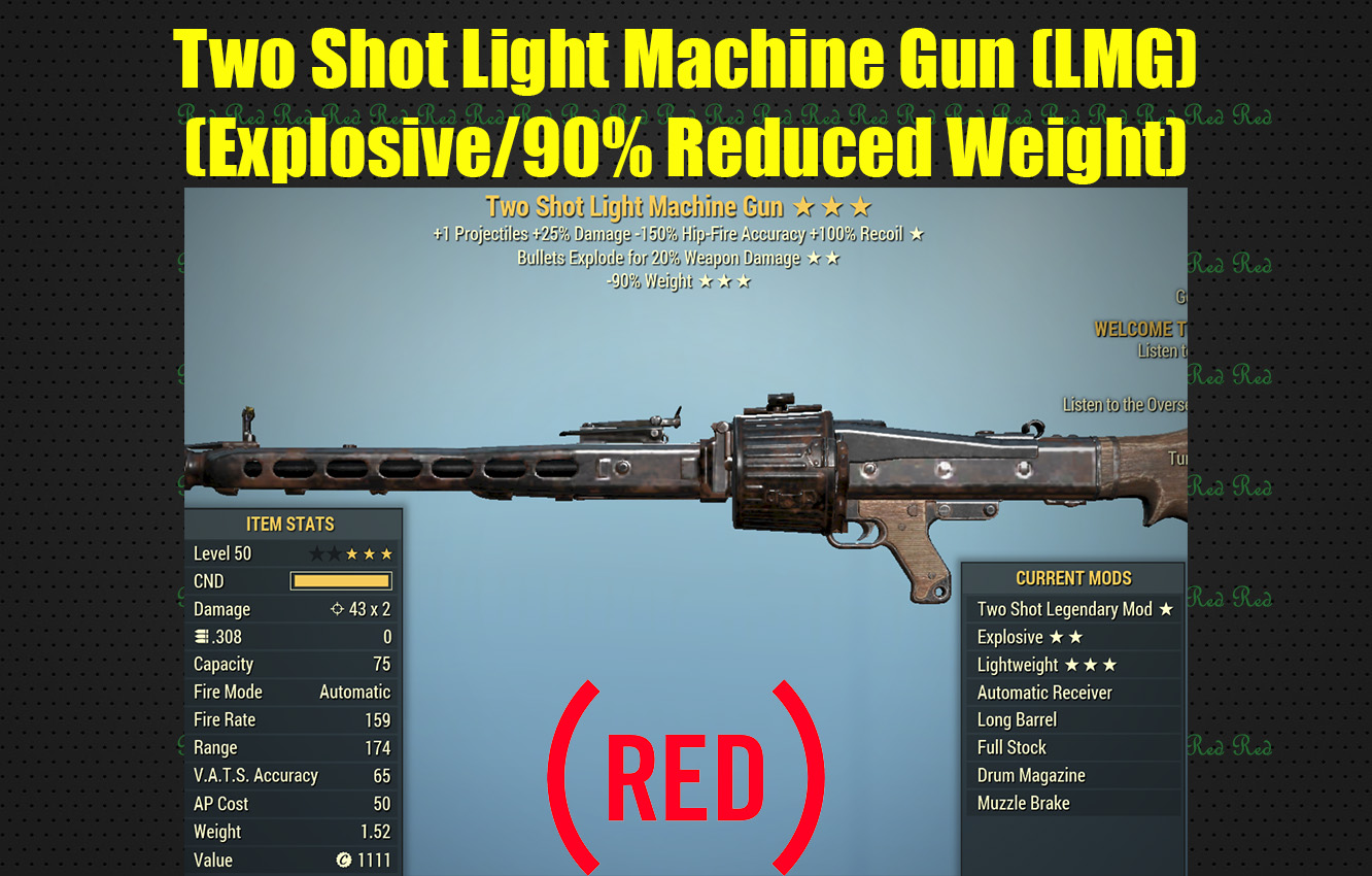 Buy Two Shot Light Machine Gun (LM in FALLOUT 76 Items - Offer #255379889