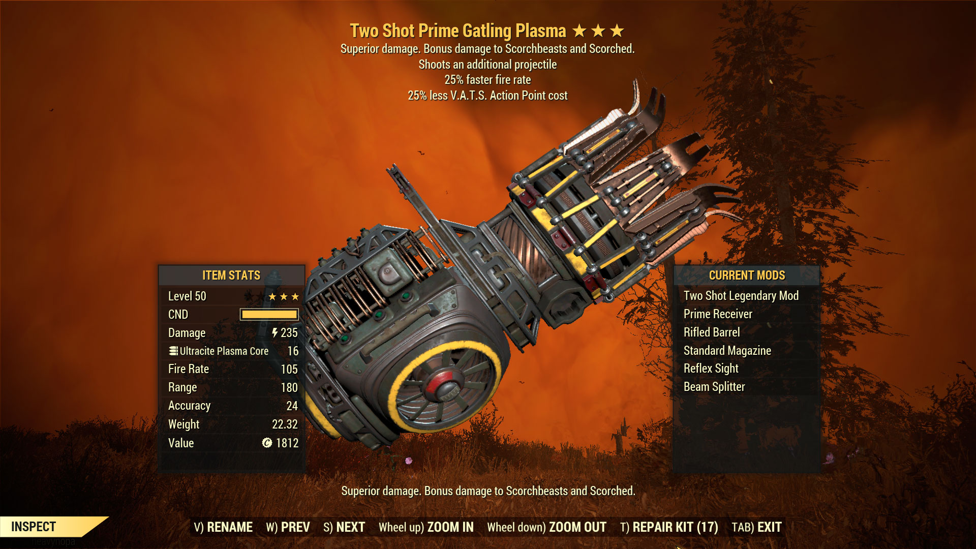 Buy Two Shot Gatling Plasma (25% f in FALLOUT 76 Items - Offer #249582237