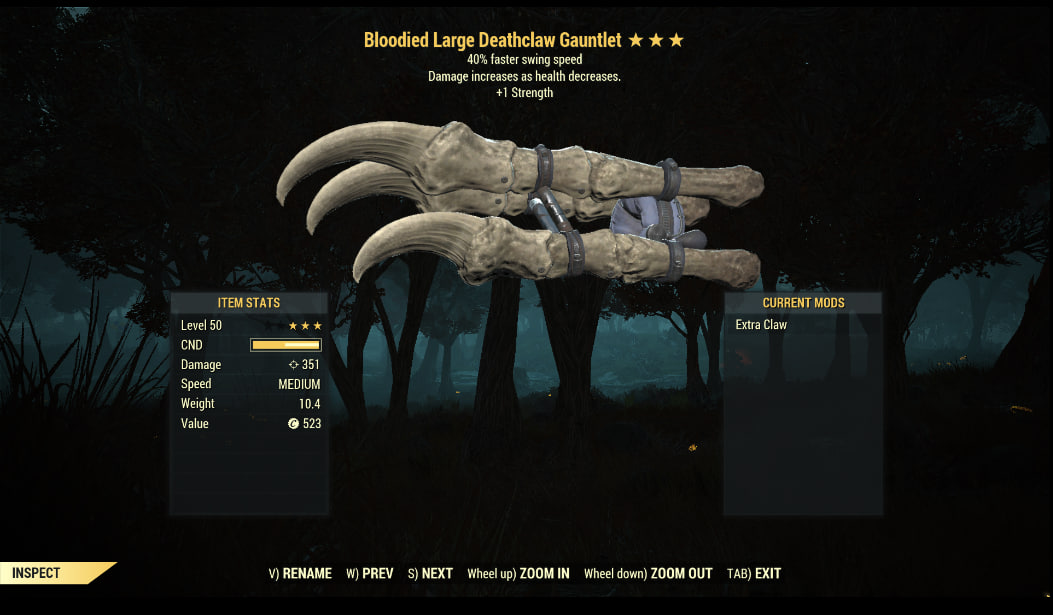 Buy Bloodied Deathclaw Gauntlet (4 in FALLOUT 76 Items - Offer #2436449134