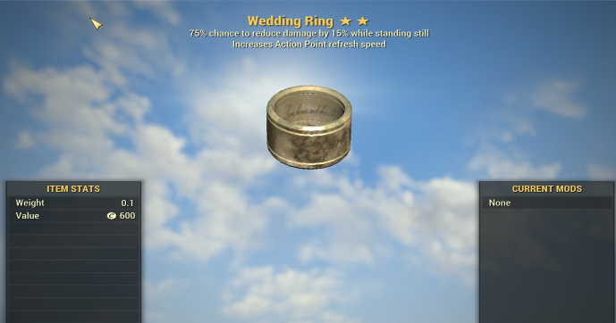 Buy Wedding Ring Sentinel AP refre in FALLOUT 76 Items - Offer #2422672361