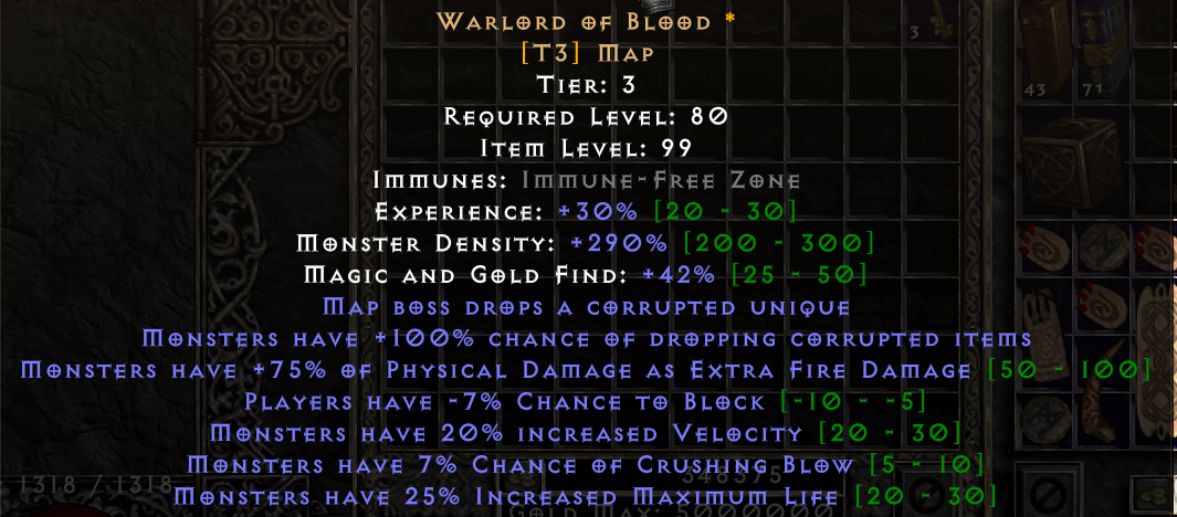 Buy WARLORD OF BLOOD [T3] MAP **SE in PROJECT DIABLO 2 Items - Offer ...