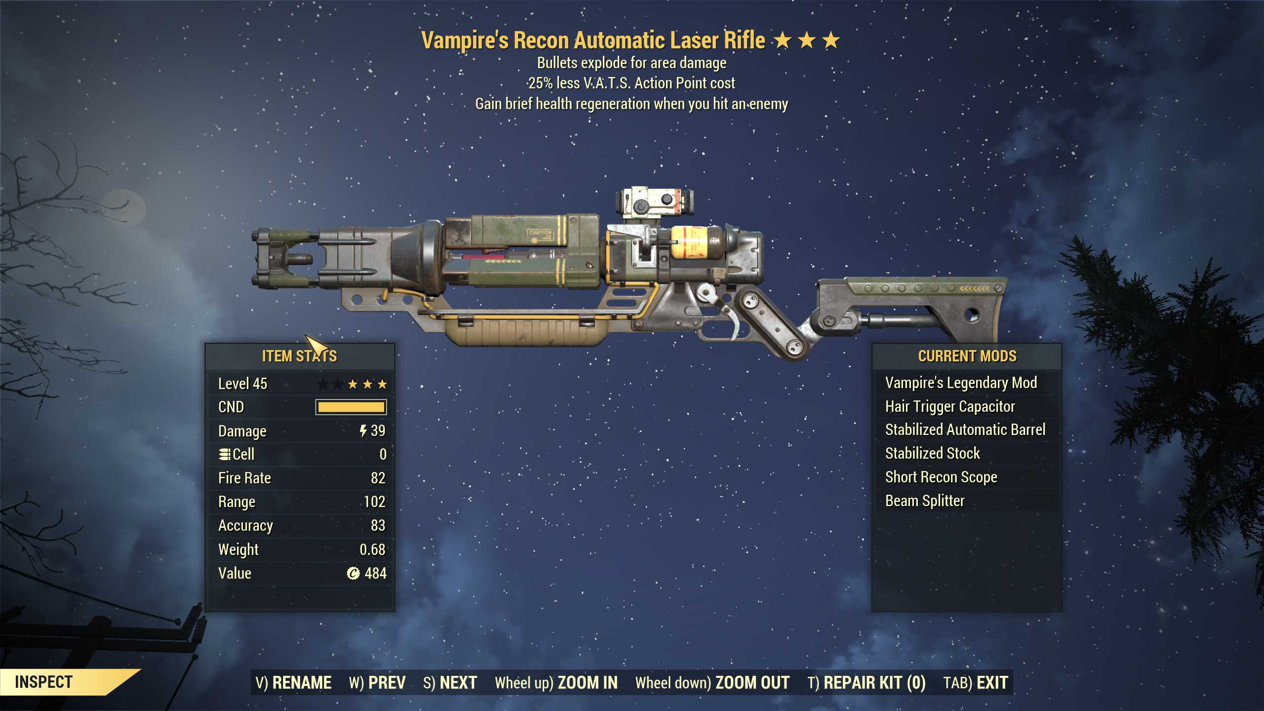 Buy Vampire's Explosive Laser rifl in FALLOUT 76 Items - Offer #237333706