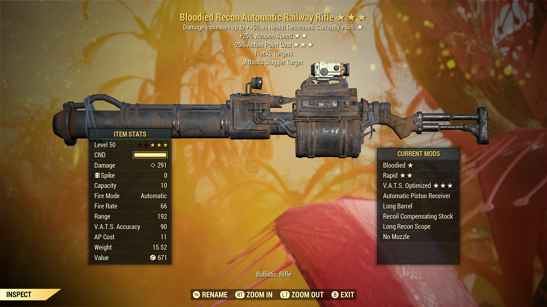 Buy [XBOX] Bloodied Railway Rifle in FALLOUT 76 Items - Offer #2518983446