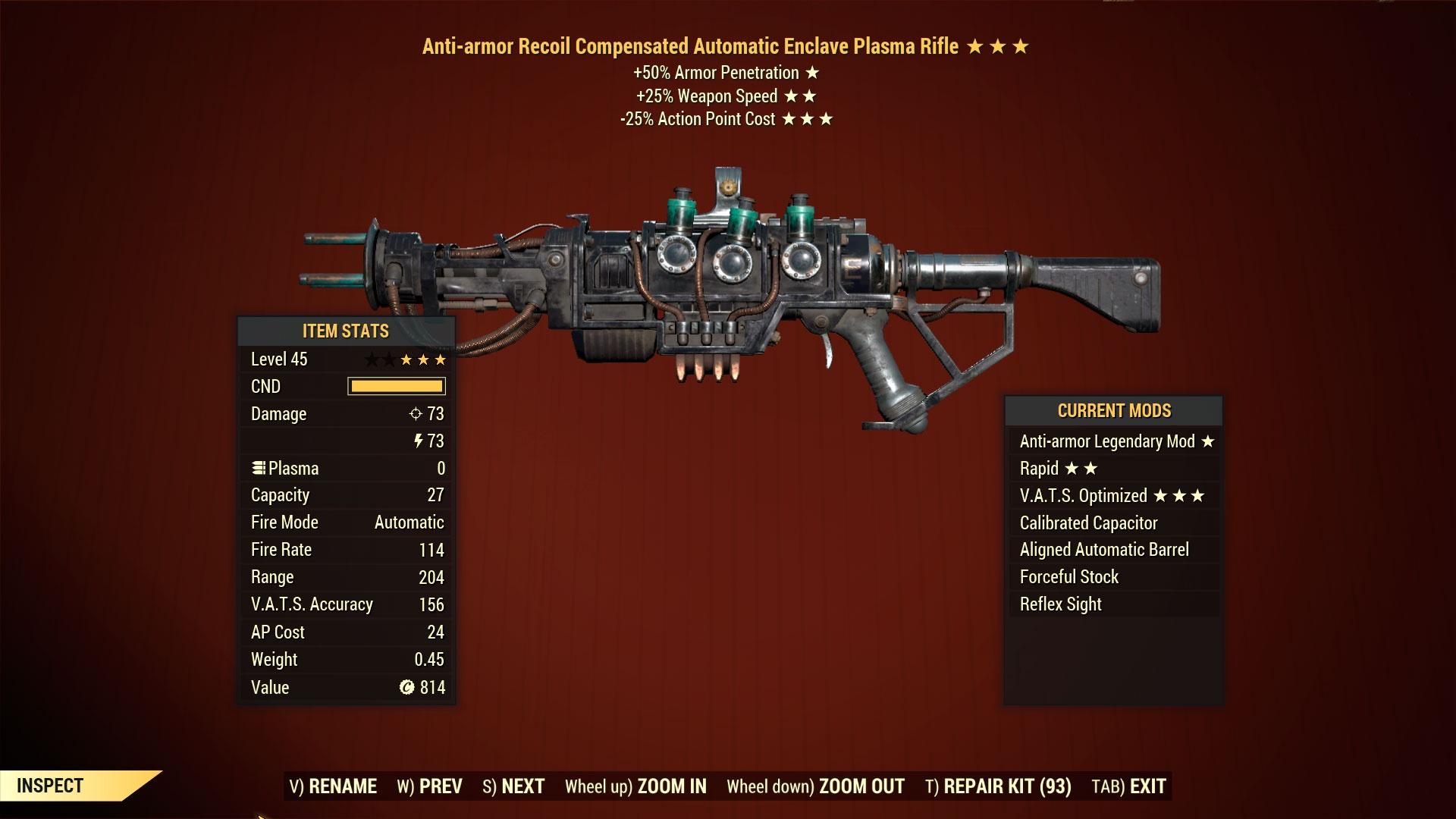 Buy Anti-armor Enclave Plasma Rifl in FALLOUT 76 Items - Offer #256226268