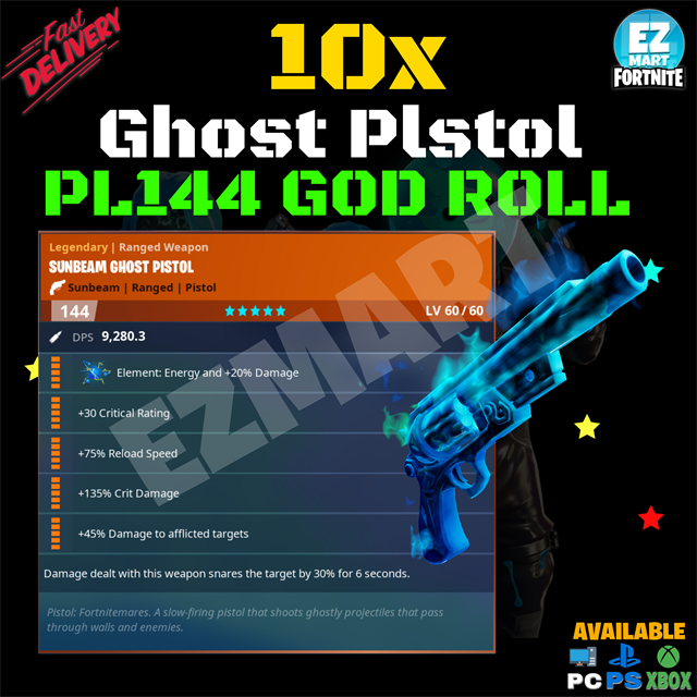Buy 10x Ghost Pistol (Energy) PL14 in FORTNITE Items - Offer #254572328