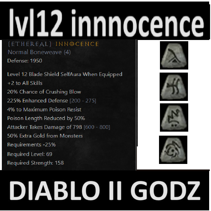 Buy lvl 12 Innocence Runeword | Pr in PROJECT DIABLO 2 Items - Offer ...