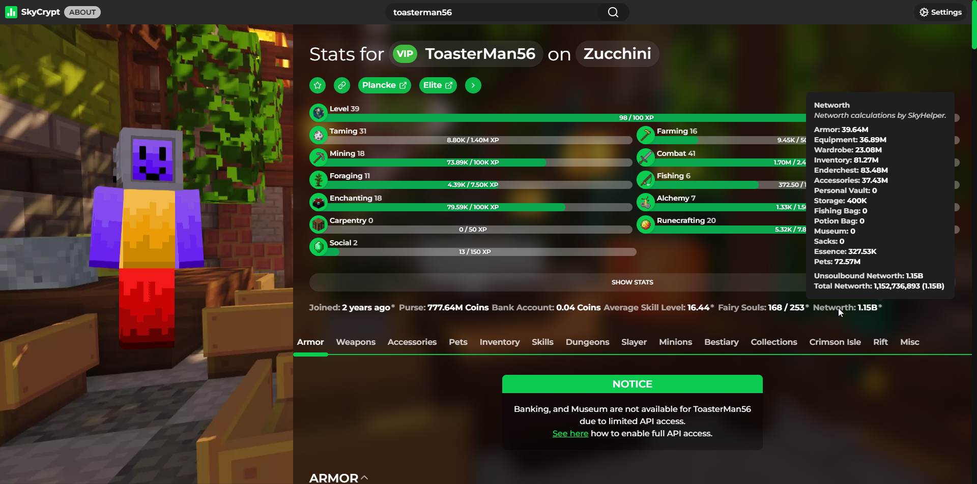 Buy ⚡ VIP RANK | NETWORTH 1.15B in MINECRAFT: HYPIXEL Accounts - Offer ...