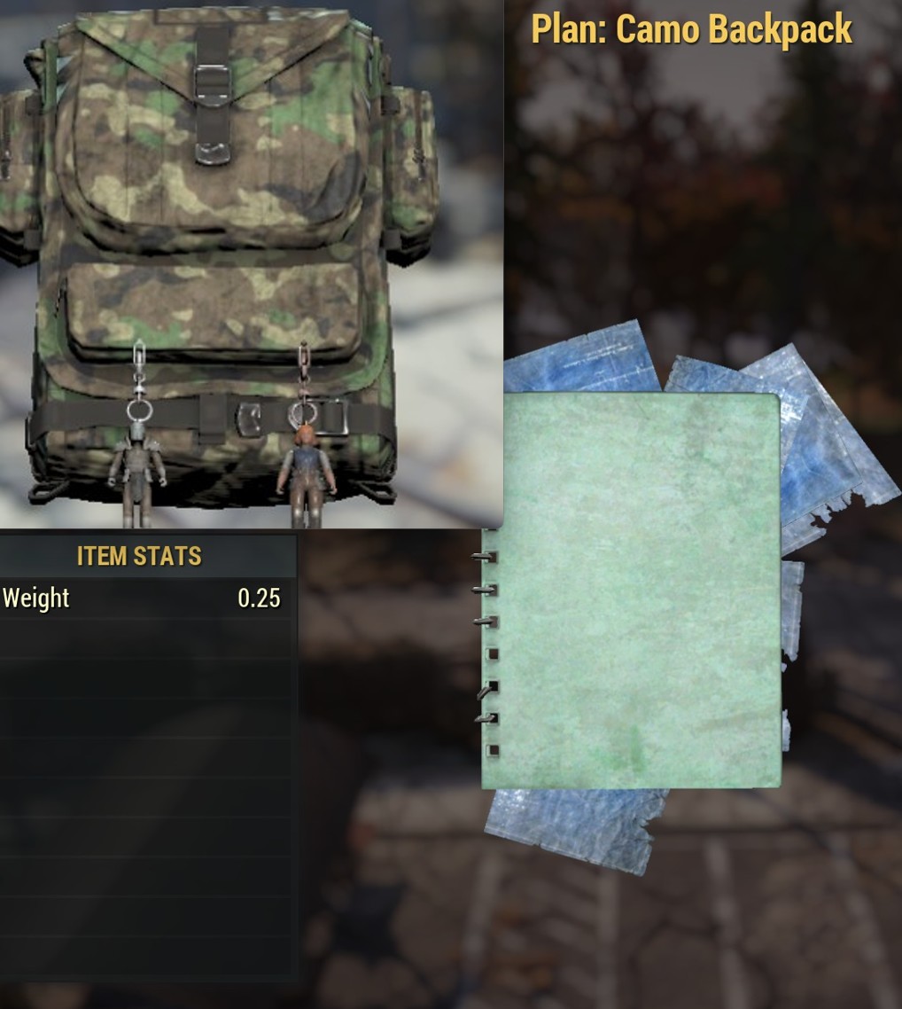 Buy [PS4/PS5] Camo Backpack Plan in FALLOUT 76 Items - Offer #255127193