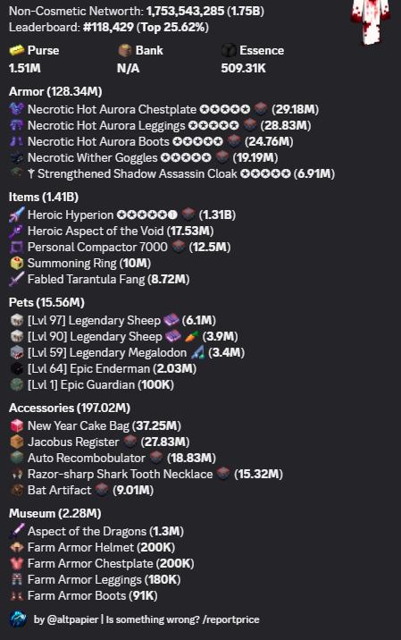 Buy 1.75B Profile, Scrolled Hyperi in MINECRAFT: HYPIXEL Profiles ...