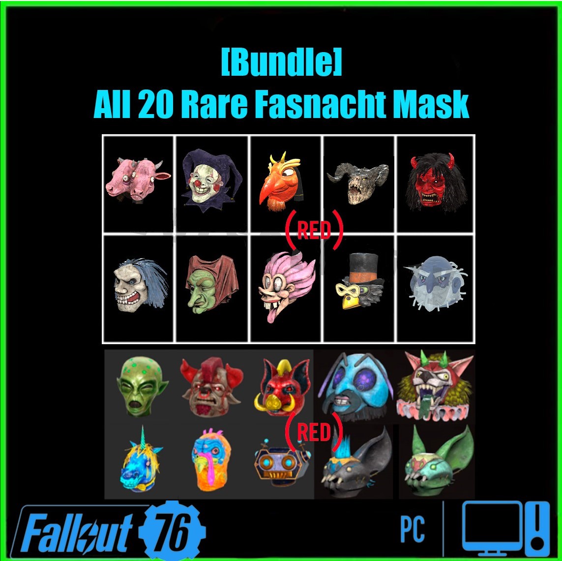 Buy [Bundle] All 20 Rare Fasnacht in FALLOUT 76 Items - Offer #253839758