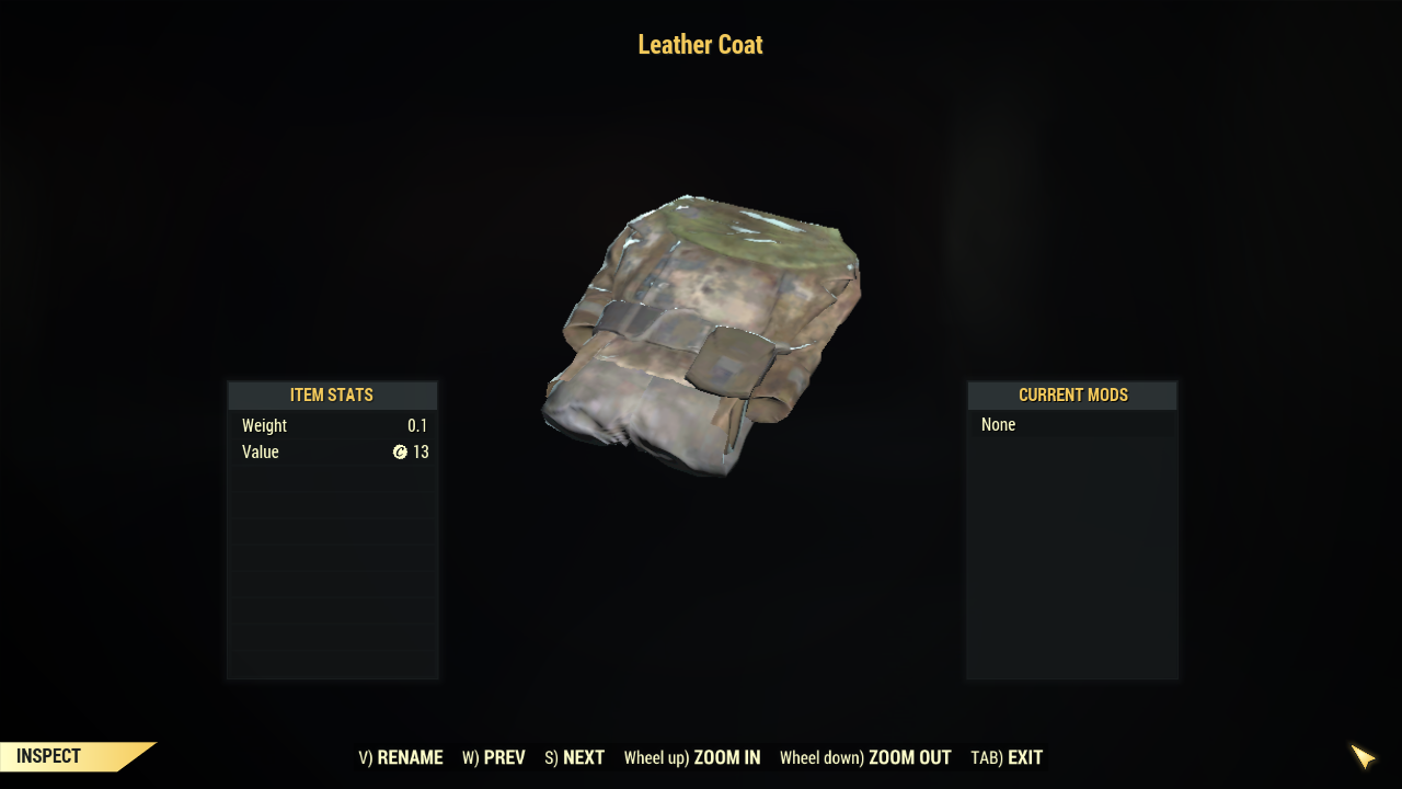 Buy [PC] Leather Coat in FALLOUT 76 Items - Offer #2514282499