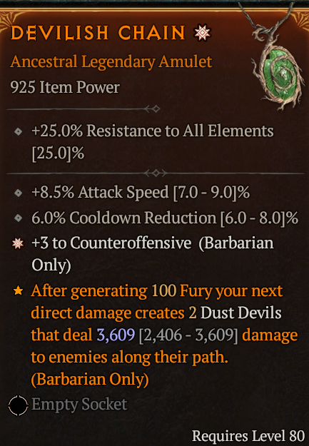 Buy BARBARIAN AMULET GA +3 COUNTER in DIABLO 4 Items - Offer #2417750753