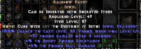 Buy S6 Poison Jewel Facet in PROJECT DIABLO 2 Runes - Offer #231820143