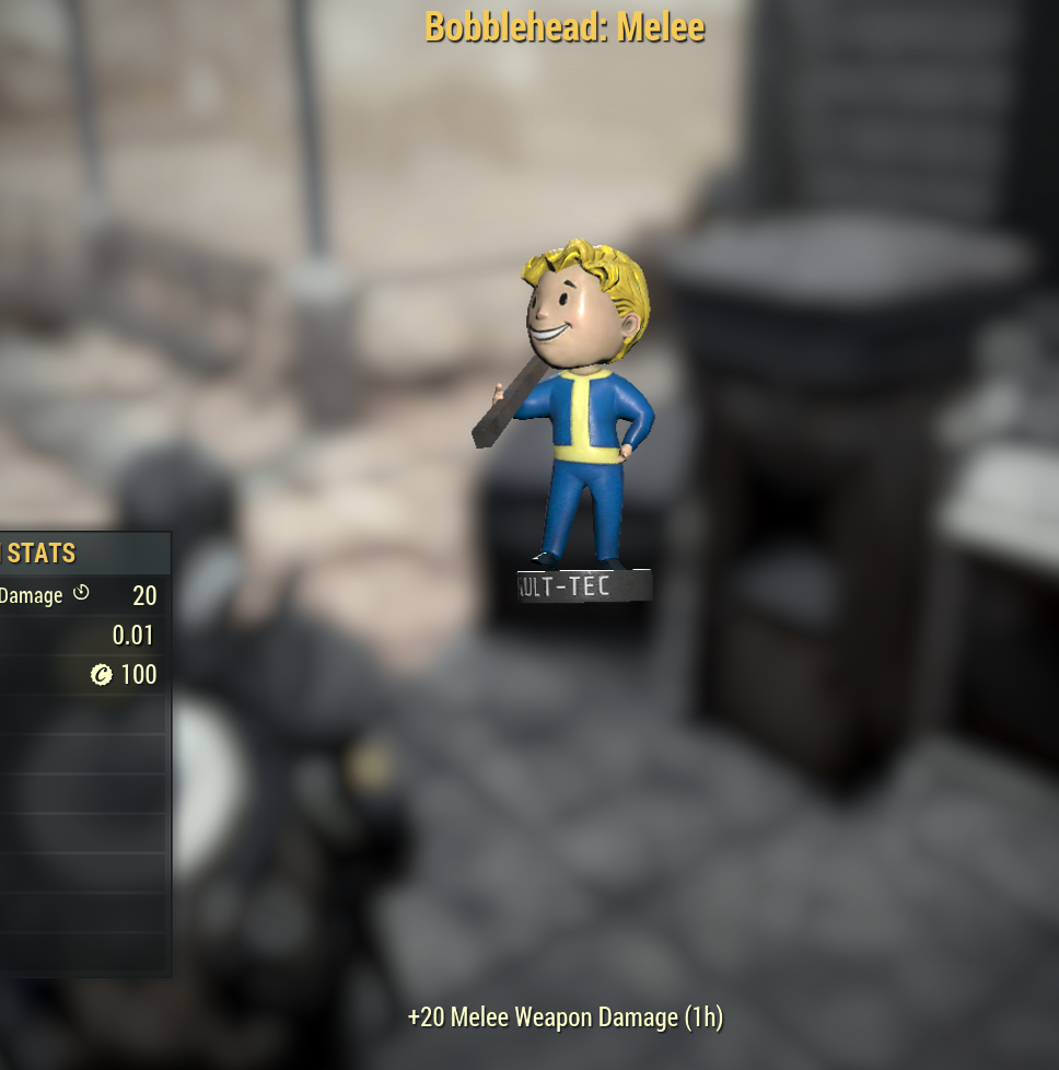 Buy Bobblehead: Melee (+20% Melee in FALLOUT 76 Items - Offer #2511832139