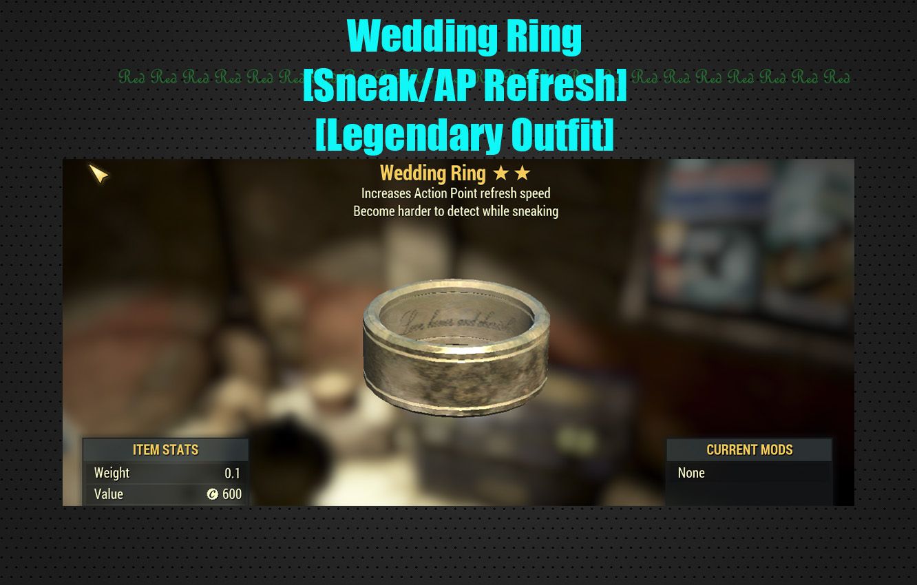 Buy Wedding Ring [Sneak/AP Refresh in FALLOUT 76 Items - Offer #2524317755