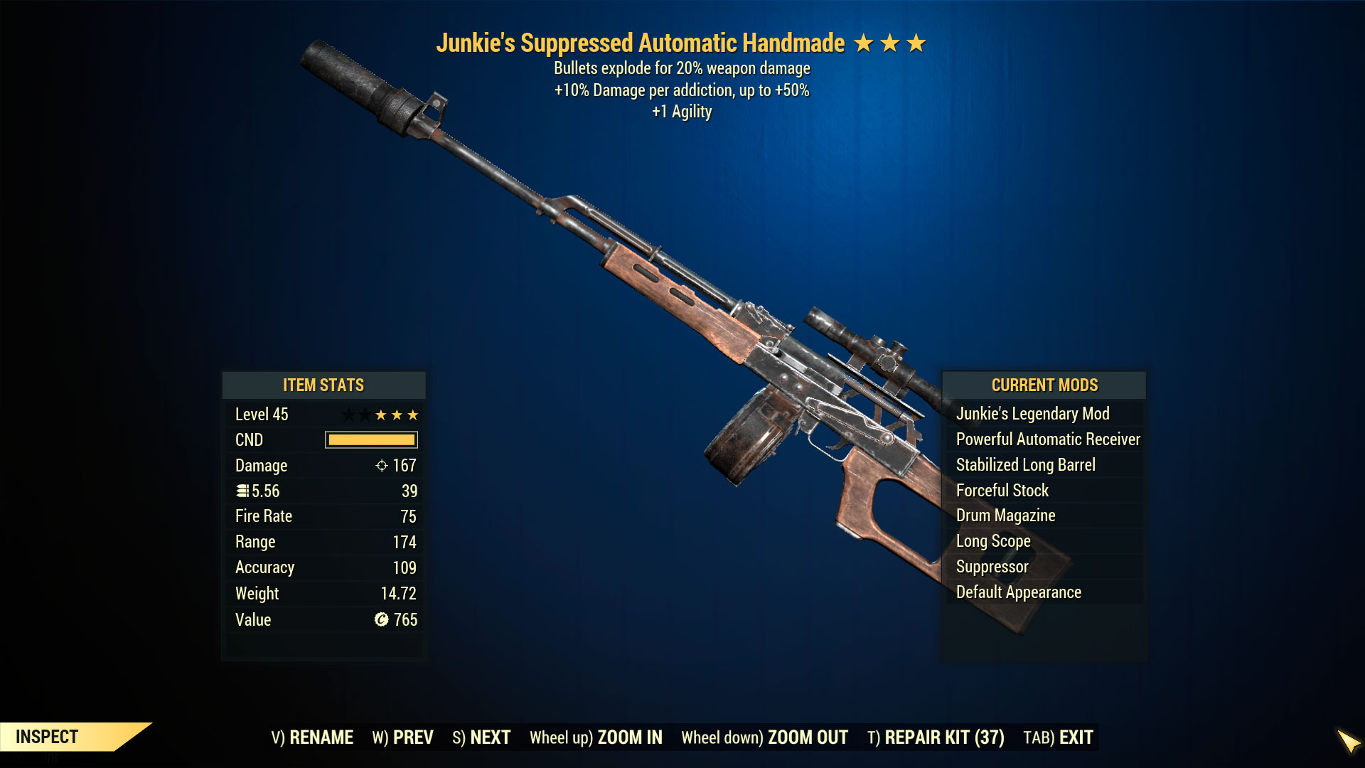 Buy Junkie's Explosive Handmade Ri in FALLOUT 76 Items - Offer #2535754606