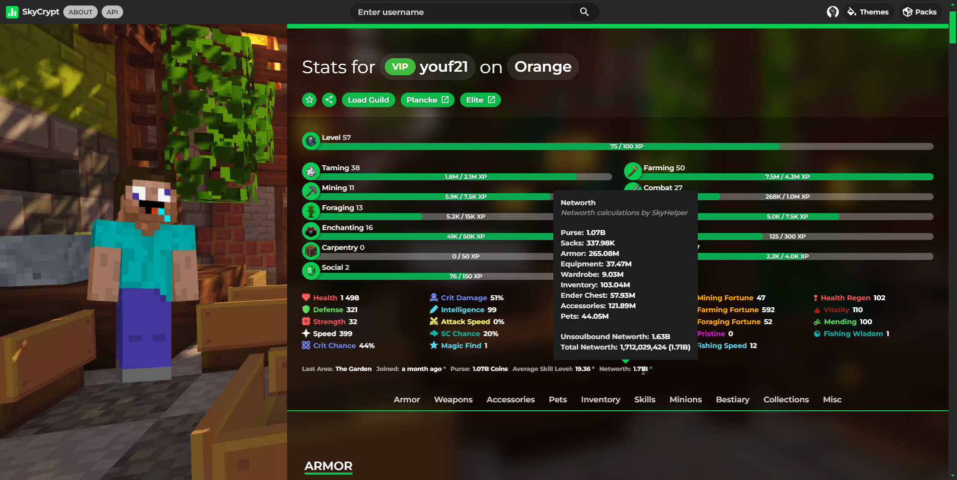 Buy VIP RANK | NETWORTH 1.71B in MINECRAFT: HYPIXEL Accounts - Offer ...