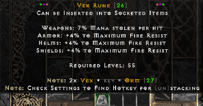 Buy Vex Rune #26 - PD2 Season 12 S in PROJECT DIABLO 2 Runes - Offer ...