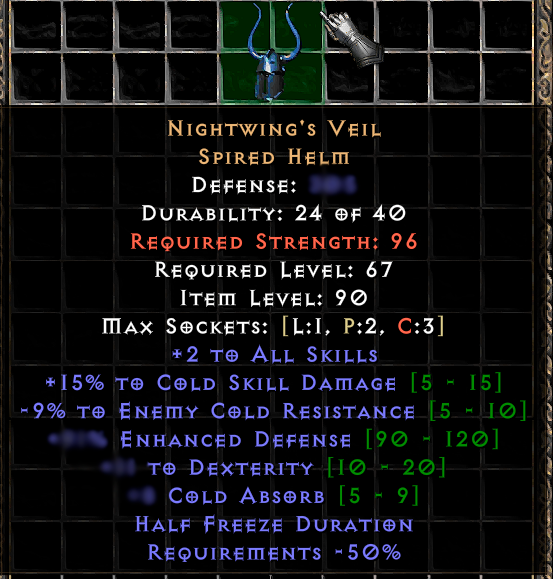 Buy Nightwing`s Veil (+15%/-9% col in PROJECT DIABLO 2 Items - Offer #2313944317